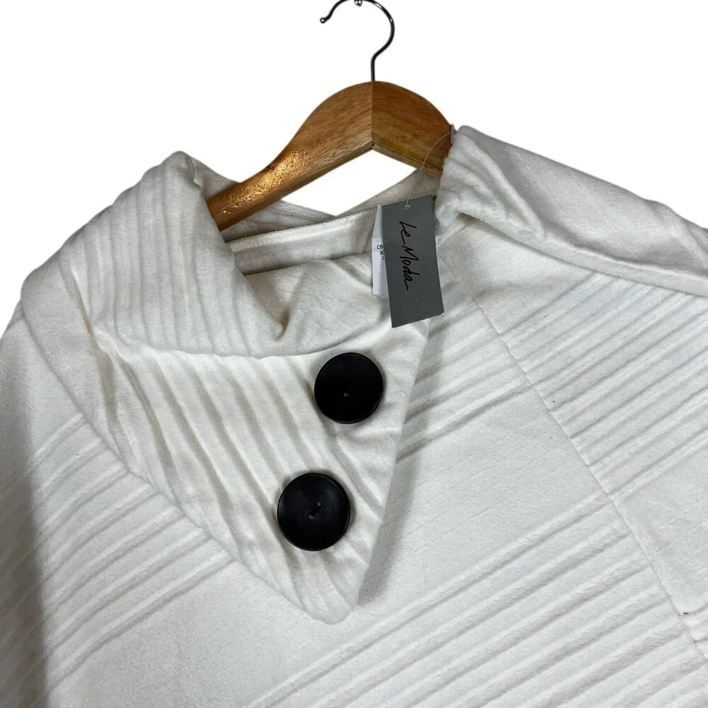 Le Moda | Sweaters | Nwt Le Moda Button Pleated Wrap Asymmetrical ...
